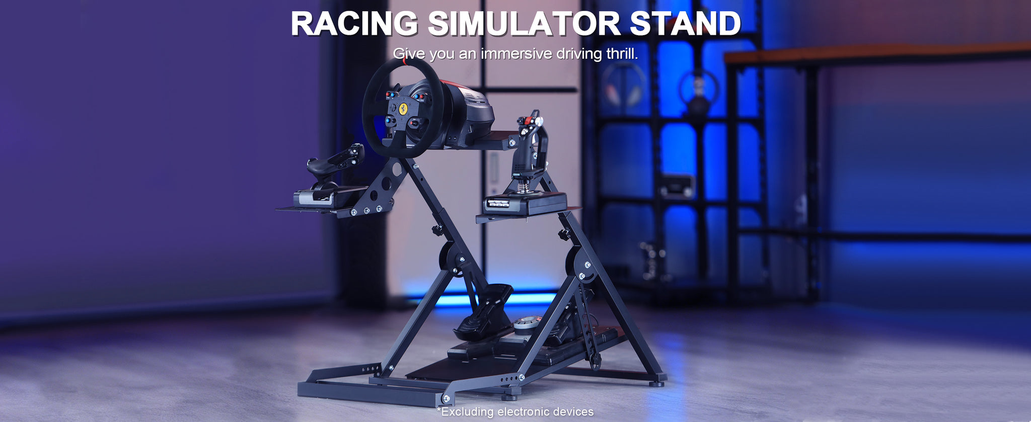Marada Foldable Racing Wheel Stand Flight Sim Cockpit Compatible with