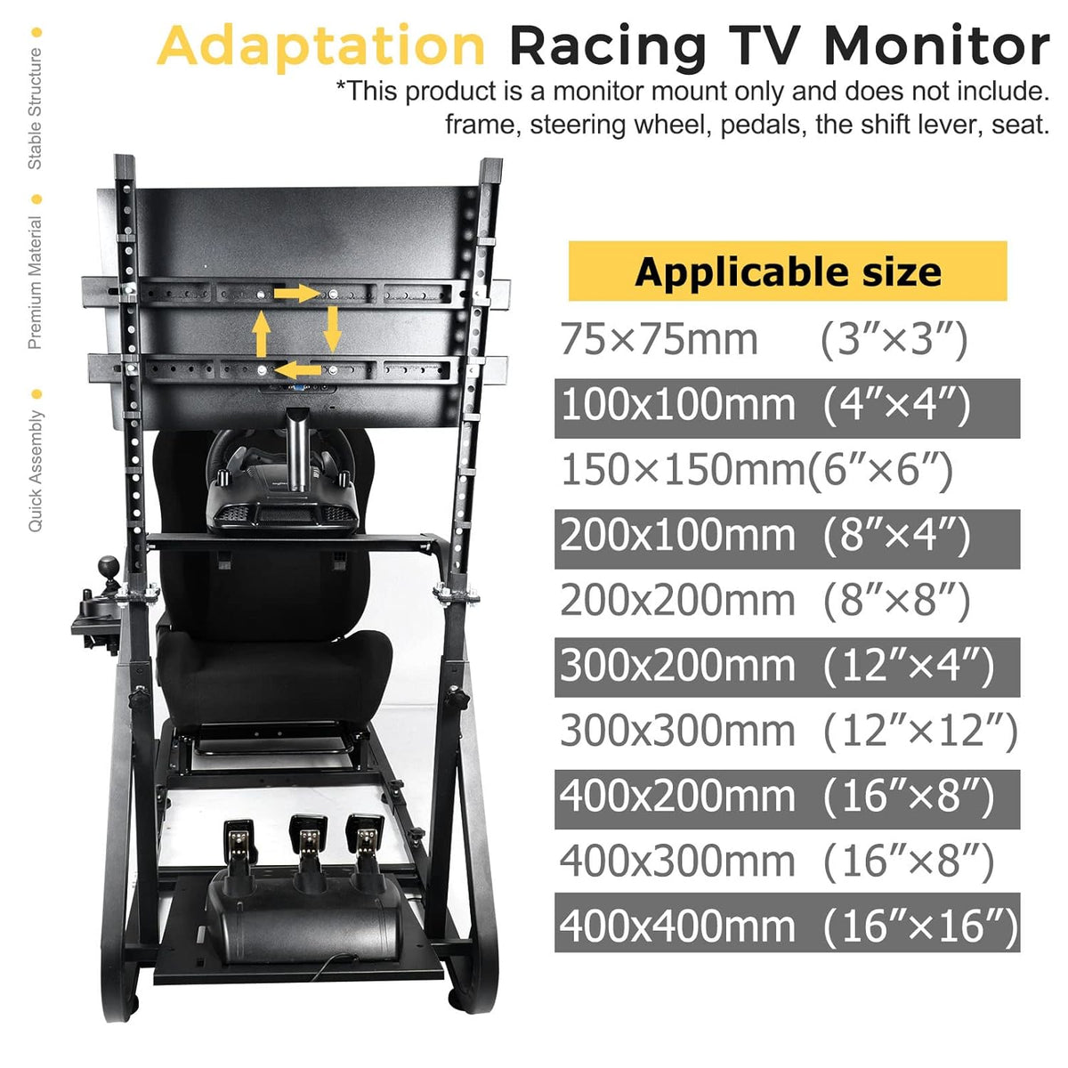Marada Sim Monitor Stand Suitable for Multiple Brand Cockpit Support f