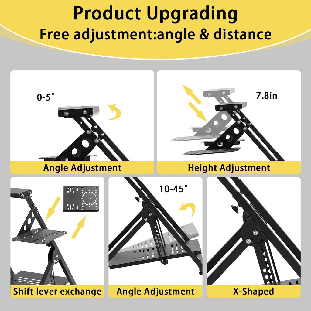 Marada Foldable Racing Wheel Stand Flight Sim Cockpit Compatible with