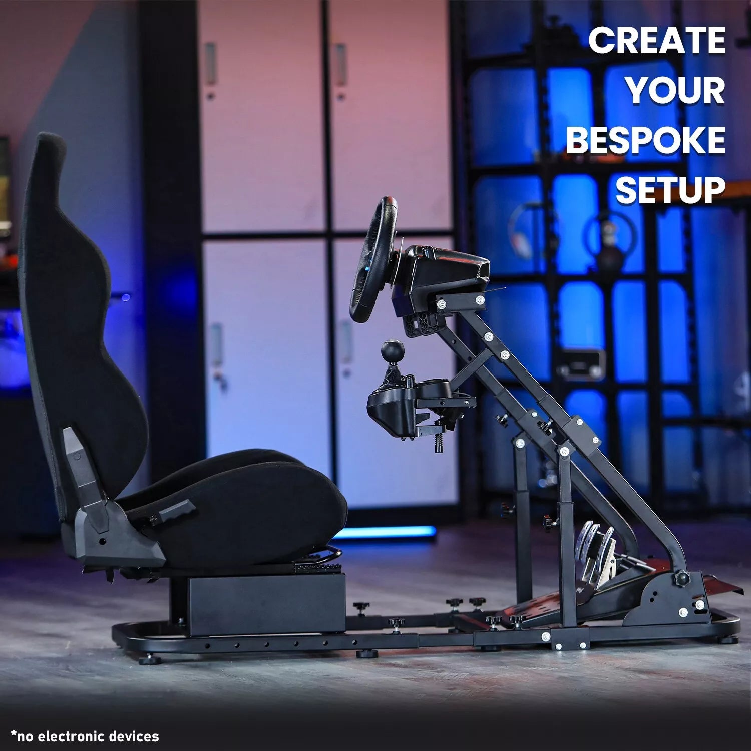 Marada Racing Cockpit with Black Seat (Cockpit 30) Adjustable & Foldab